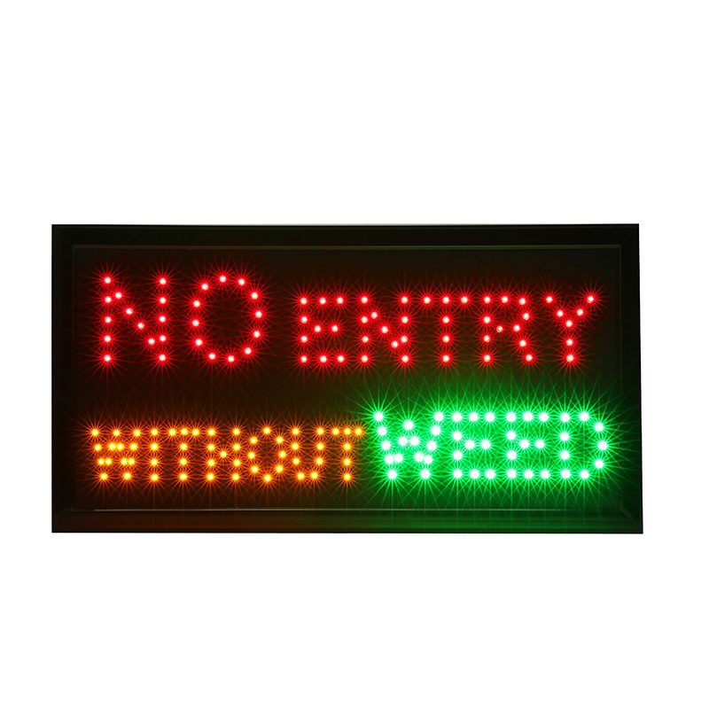 LED "No Entry Without Weed" Light Sign – R.DUBZ